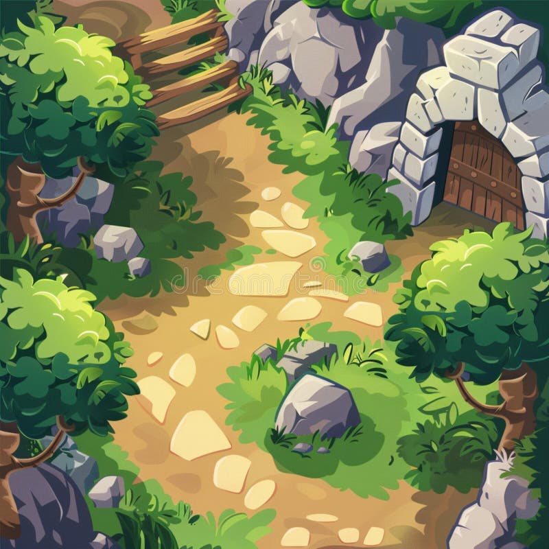 2d Game Plot Illustration Design in Vector Style Stock Photo - Image of ...