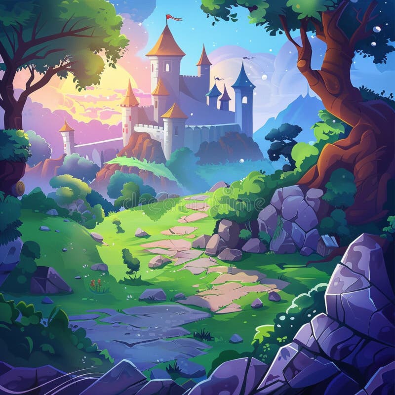 2d Game Plot Illustration Design in Vector Style Stock Photo - Image of ...