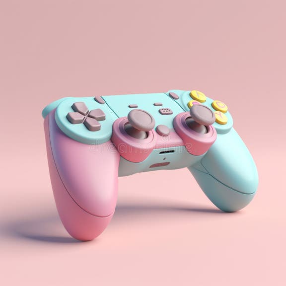 3d Gamepad with Pastel Color Stock Illustration - Illustration of ...