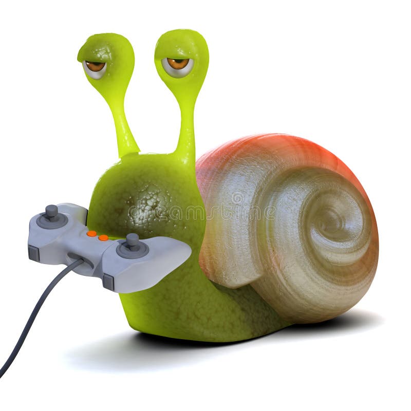 3d Gamer snail stock illustration. Illustration of comical - 40303743