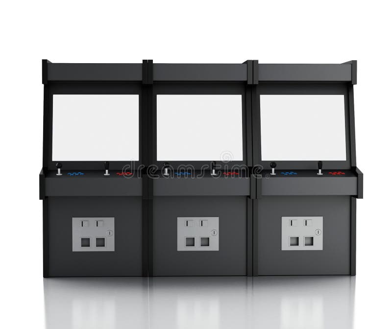 Gaming Arcade Machine with Blank Screen for Your Design. 3d Rend Stock ...