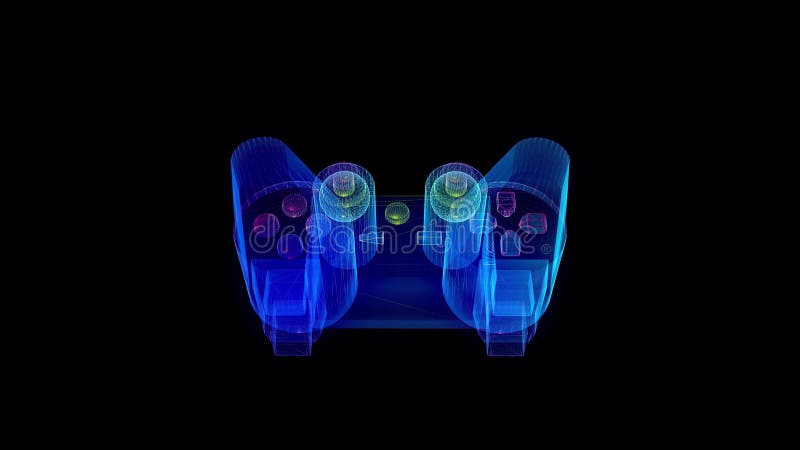 3D Gaming Console Wireless Controller Joystick Transparent Translucent ...