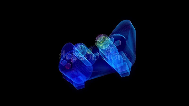 3D Gaming Console Wireless Controller Joystick Transparent Translucent ...