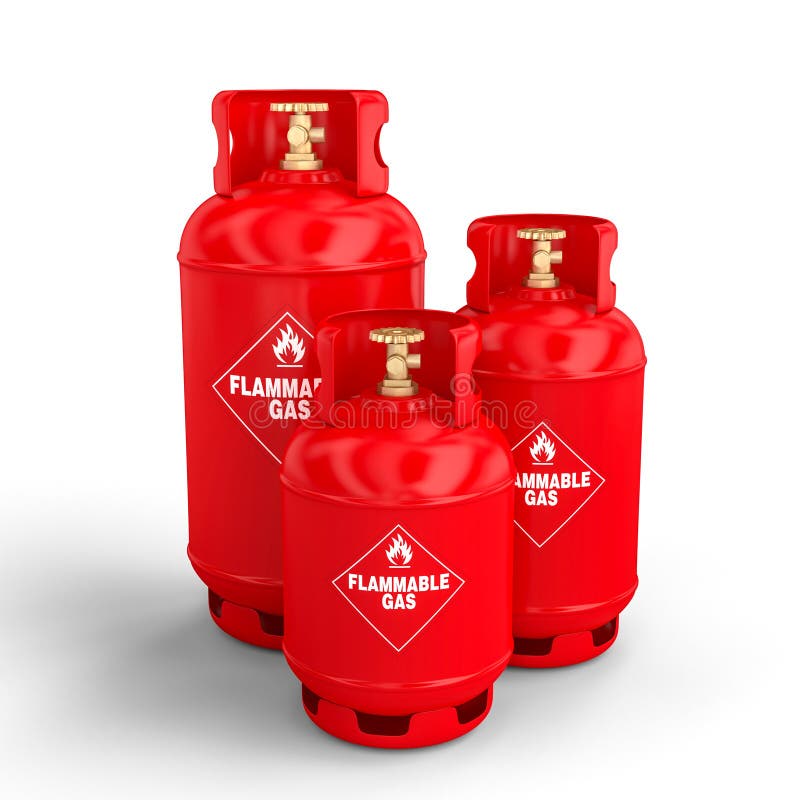 3d gasfles op wit stock illustratie. Illustration of houder - 124462821