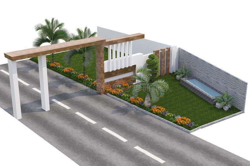 3d Gate Elevation Design for Architecture Stock Illustration ...