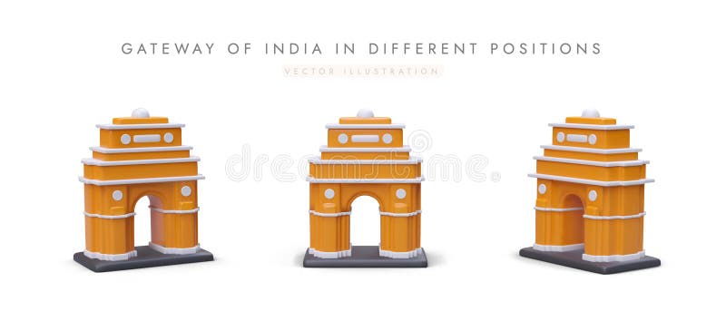 3D Gateway of India from Different Angles. Architectural Landmark in ...