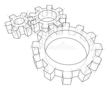 Gear Wheel Drawing Stock Illustrations – 17,594 Gear Wheel Drawing ...