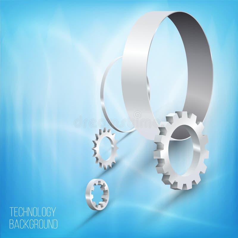 3D Gear Wheels with Elements. Hi-tech Concept Stock Vector ...