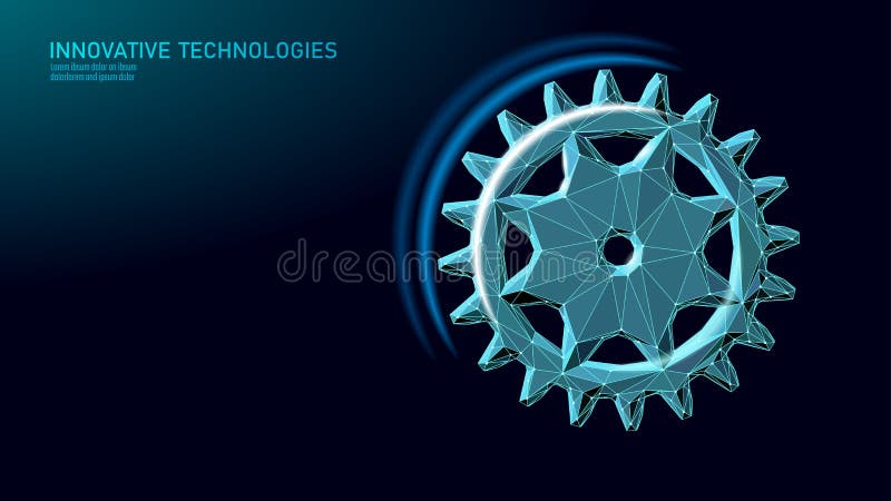 3D Gear Work Progress Concept. Wheel Industry Mechanism Engineering ...