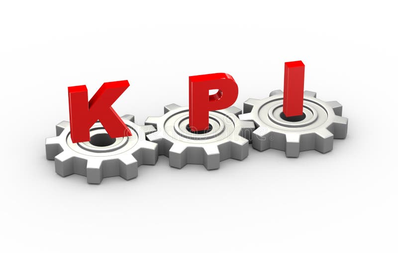 3d gears kpi concept stock illustration. Illustration of abbreviation ...