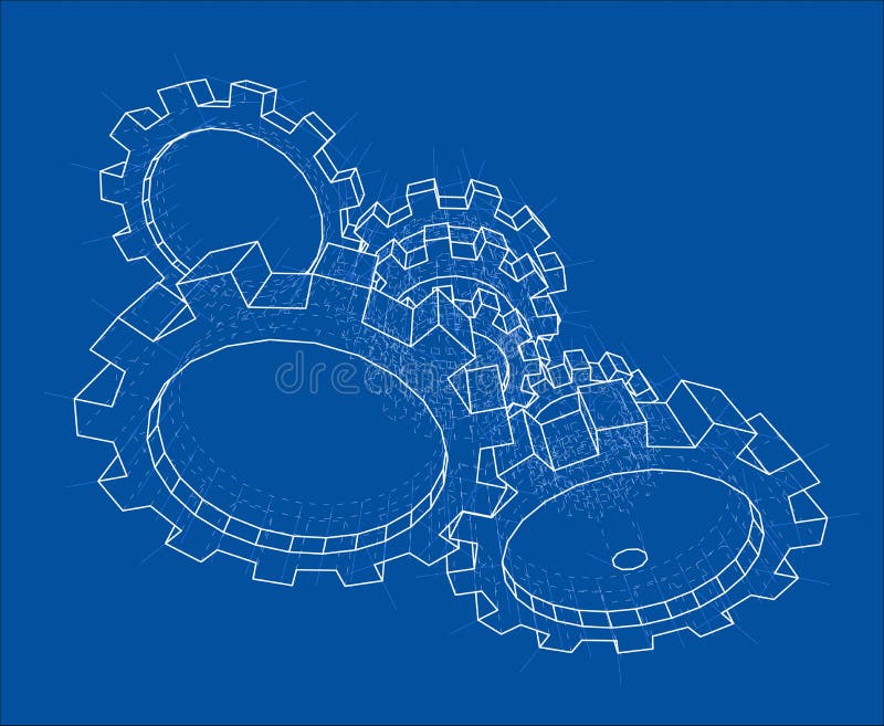 3D gears. Vector stock vector. Illustration of cogwheel - 129078597
