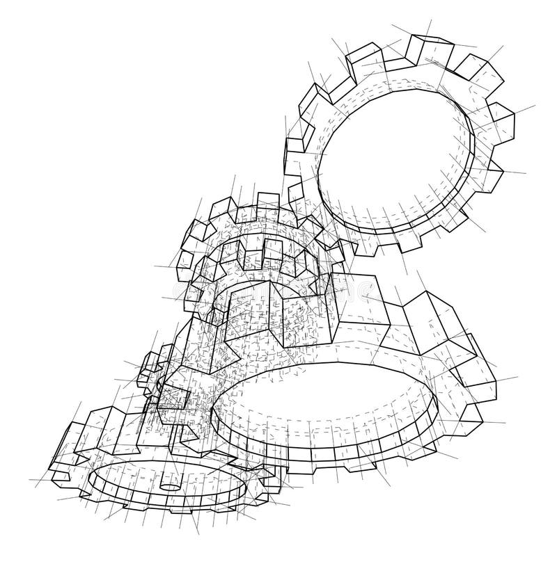 3D gears. Vector stock vector. Illustration of mechanics - 129428132