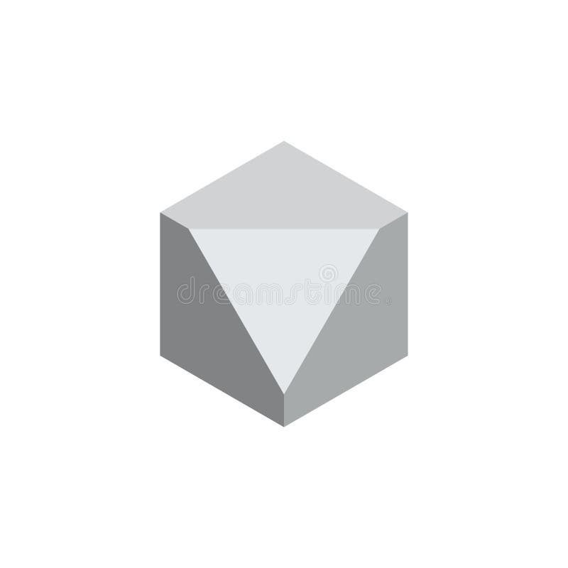 3d Gem Simple Geometric Symbol Logo Vector Stock Vector - Illustration ...