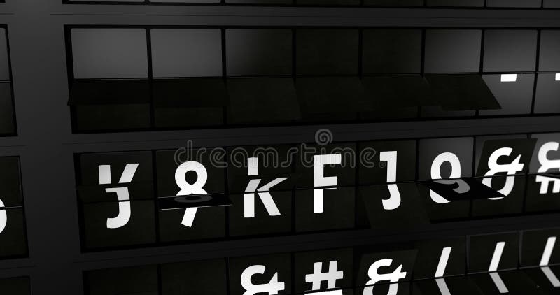 3D Generated Animation, Analog Flight Information Display Board with ...