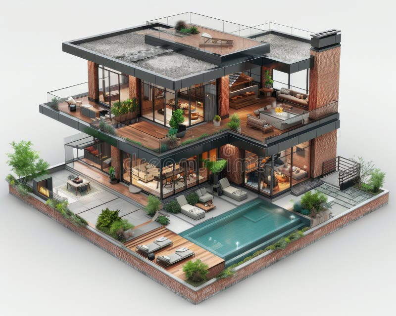 3d Generated Professional Photo of a Creative 3d Rendered Layout Plan ...