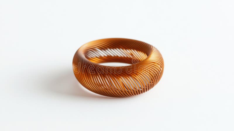 A Stunning 3D Rendered Ring with Intricate Swirling Designs. Its Warm ...