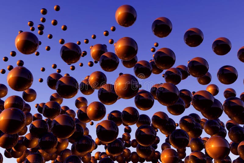 3D Space Floating Sphere Background Stock Illustration - Illustration ...