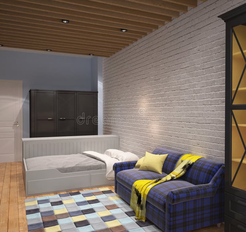 3D Visualization of a Bakery Interior Design Stock Illustration ...