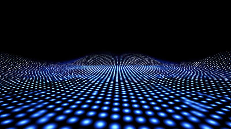 A 3D-generated Wallpaper Featuring a Blue Digital Grid with a ...