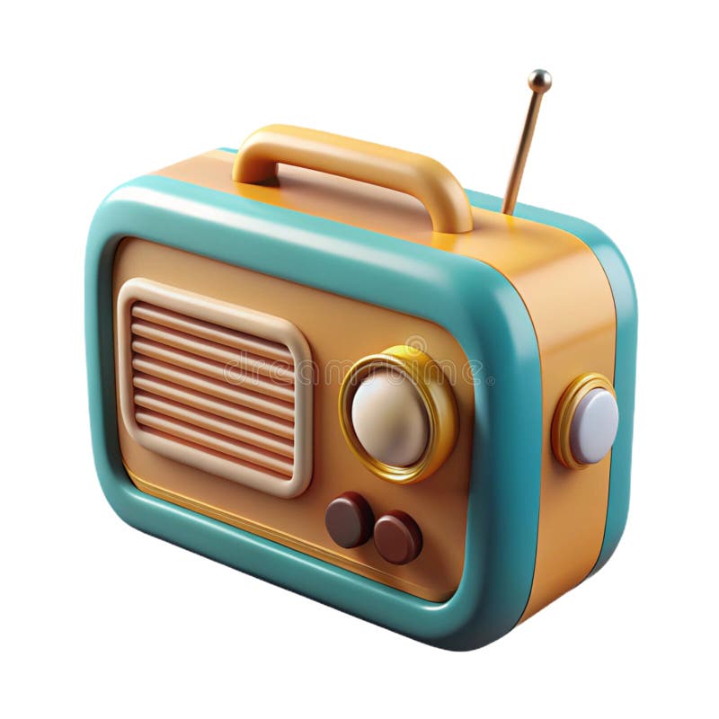 3D Generic Vintage Radio on White Background 3D Illustration Stock ...