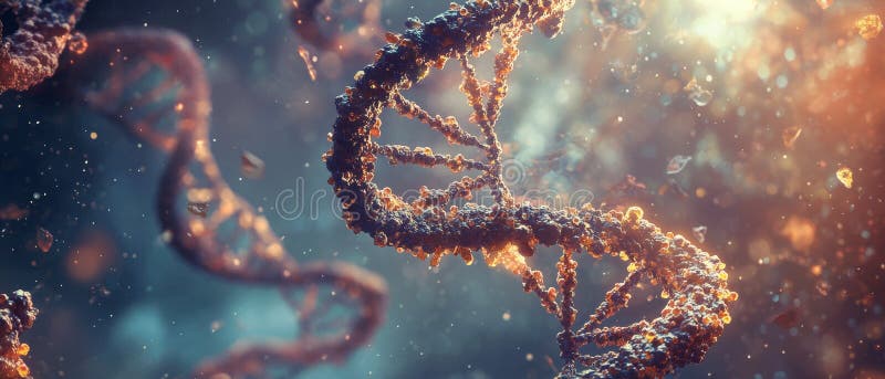 3D Genetic Structures Close-Up, Realistic DNA, Biotechnology Imagery ...