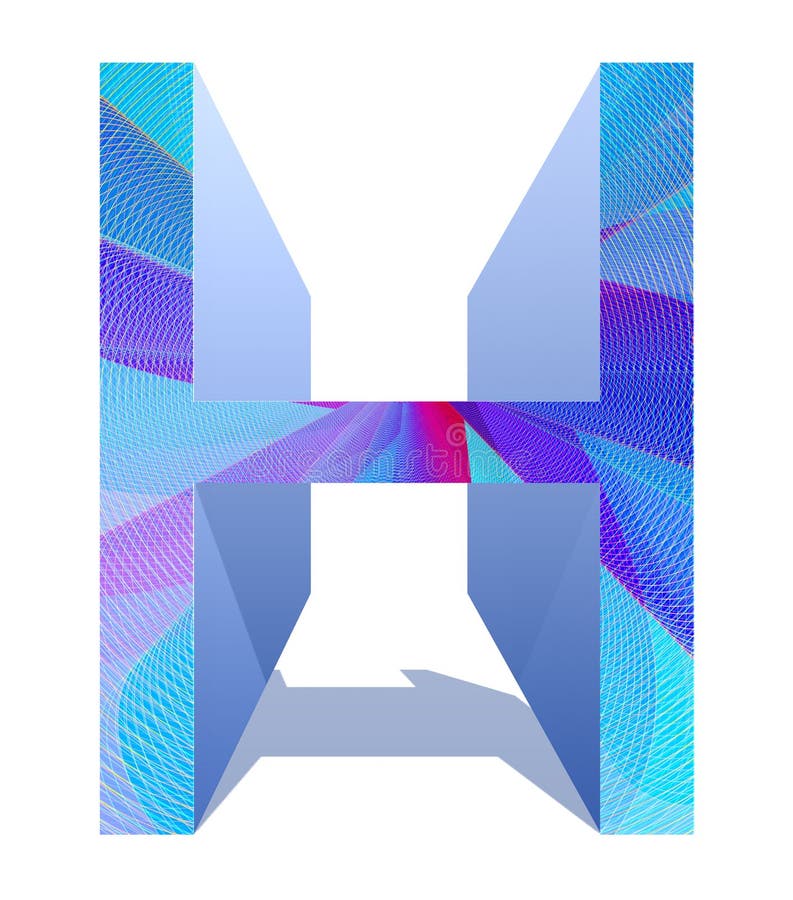 3D Geomatical Mesh Letter H Stock Illustration - Illustration of ...