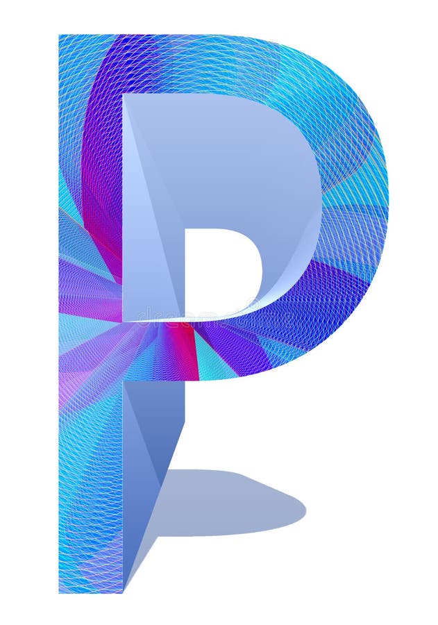 3D Geomatical Mesh Letter P Stock Illustration - Illustration of ...