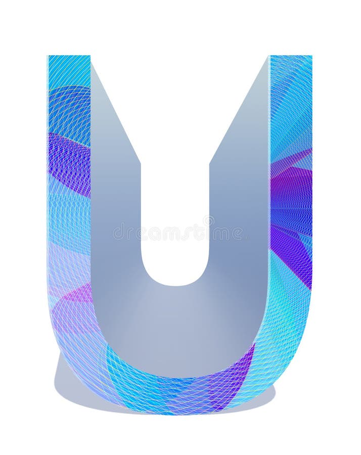 3D Geomatical Mesh Letter U Stock Photo - Illustration of symbol ...