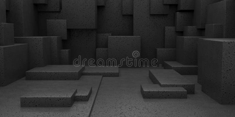 3D Geometric Abstract Cuboid Wallpaper Background Stock Illustration ...