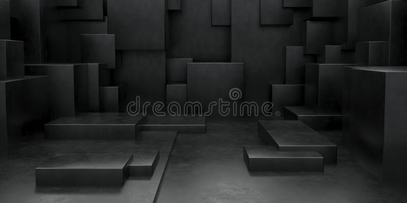 3D Geometric Abstract Cuboid Wallpaper Background Stock Illustration ...