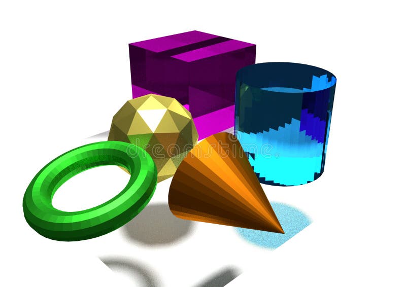 3D GEOMETRIC DESIGNS with WHITE BACKGROUND Stock Illustration ...