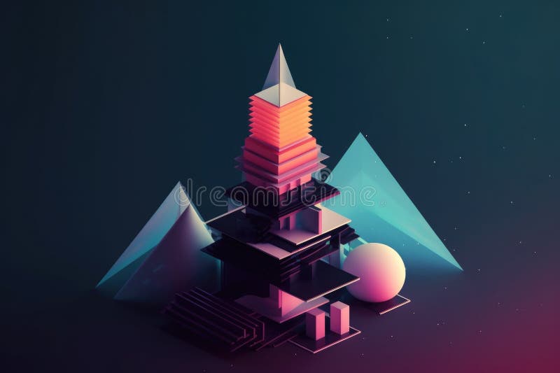 3d Geometric Form in Underwater Environment, with Schools of Fish ...