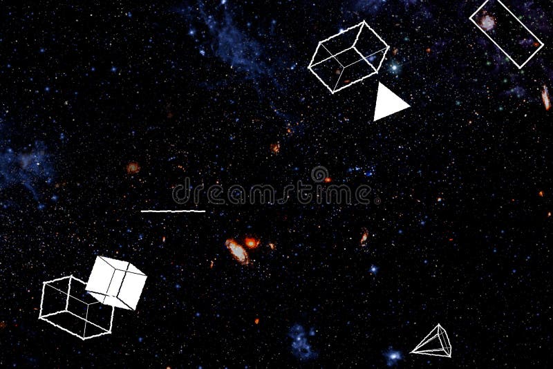 3D Geometric Galaxy Background Design Stock Illustration - Illustration ...