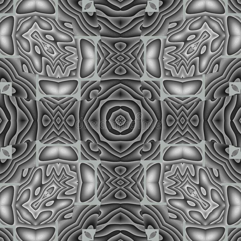 3d Geometric Gray Scale Pattern Stock Illustration - Illustration of ...