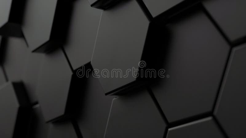 3D Geometric Hexagon Pattern in Black. Abstract Dark Background Stock ...