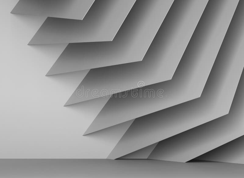 3d Geometric Installation of Square Sheets Stock Illustration ...