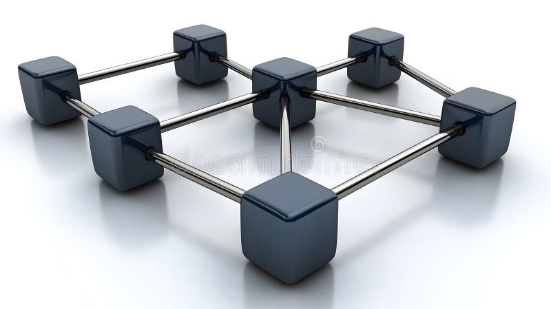 3D Geometric Network Structure with Cubes Stock Photo - Image of shape ...