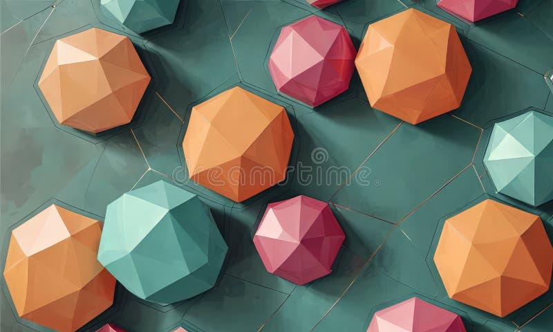 3D Geometric Pattern Features Variety Shapes, Including Octagons ...