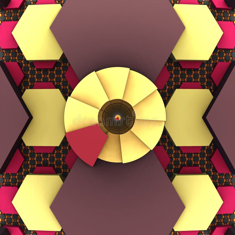 3d Geometric Pattern. Multiple Layers Effect Stock Illustration ...