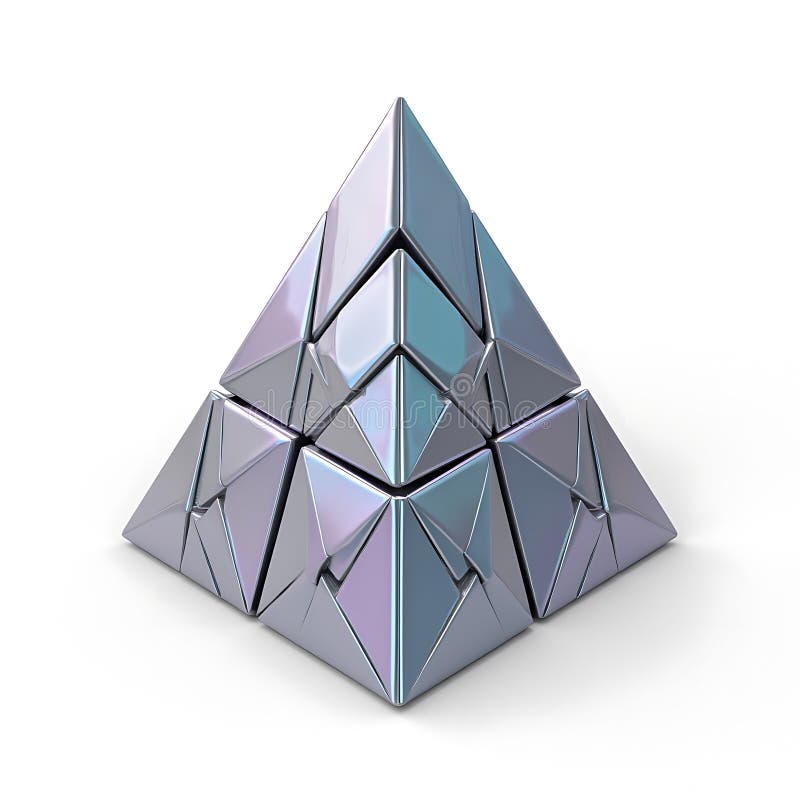 3D Geometric Pyramid Isolated on a White Background Stock Illustration ...