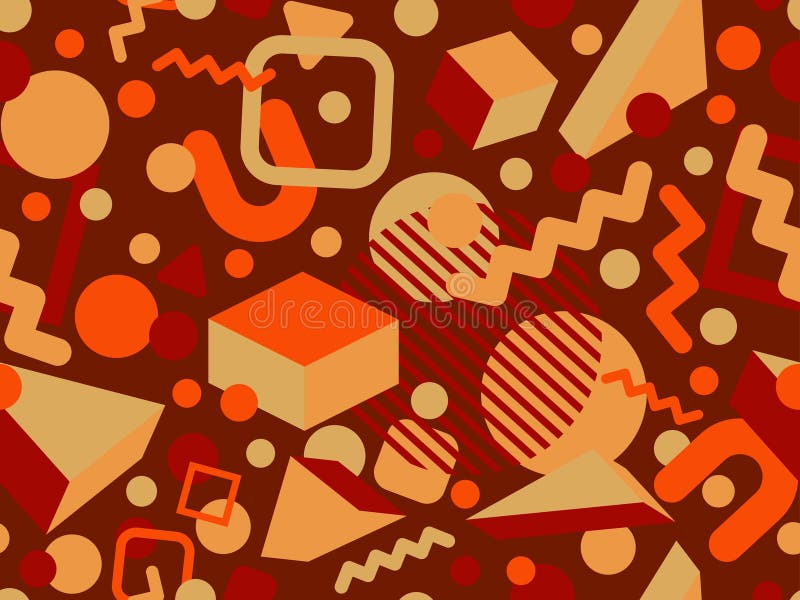 3d Geometric Seamless Pattern in Style of the 80s. 3d Isometric ...