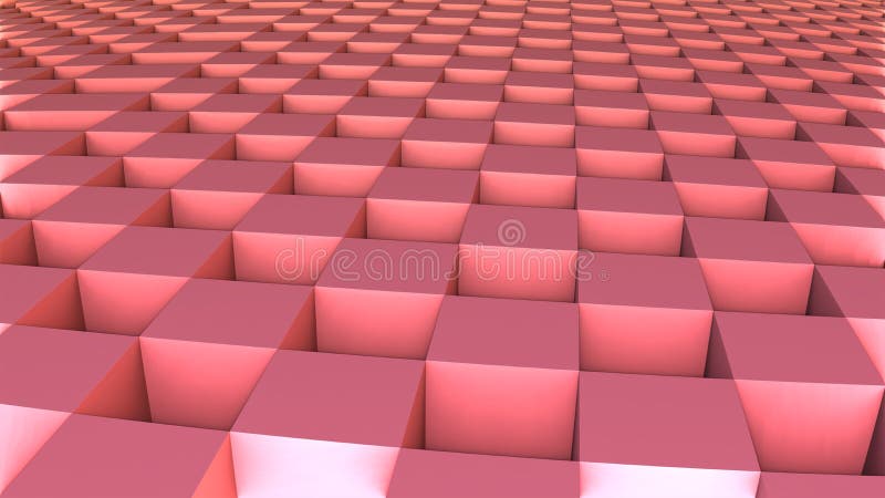 3D Geometric Shape from Red Cubes Stock Illustration - Illustration of ...