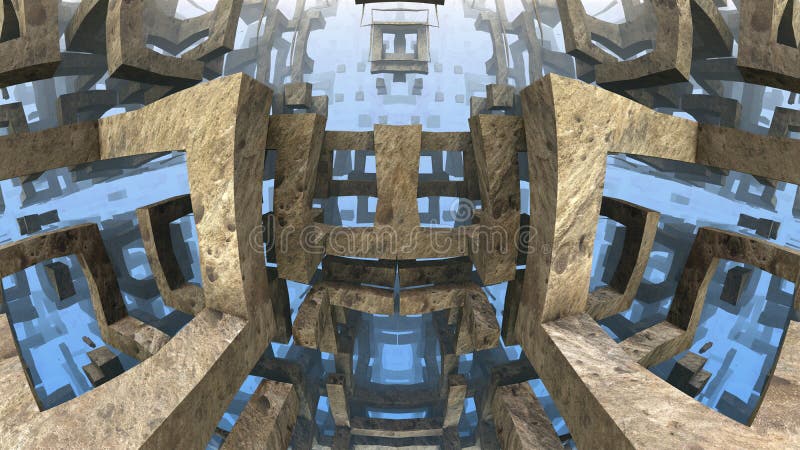 3D Geometric Shapes Floating in Space Stock Illustration - Illustration ...