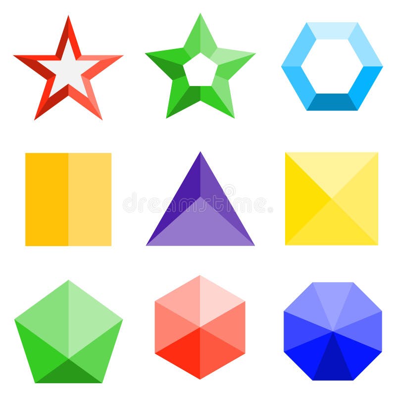 3D Geometric Shapes. a Set of Three-dimensional Colored Geometric ...