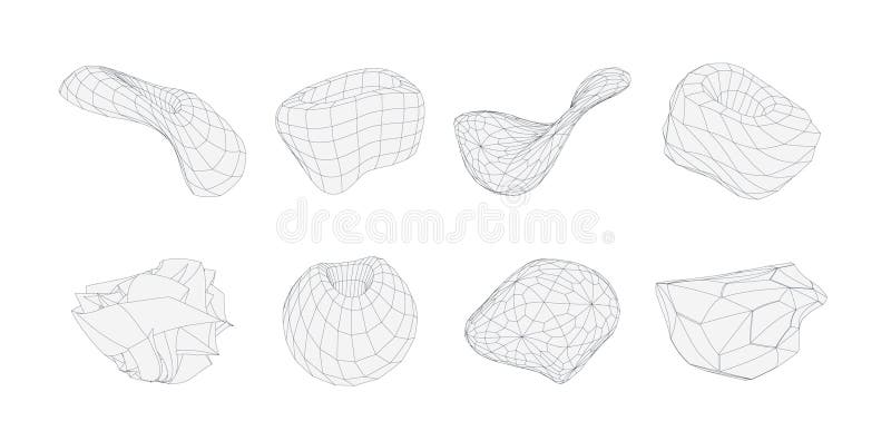 3d Geometric Shapes Set. Wireframe Vector Figures. Graphic Line Obgects ... 3d Geometric Shapes Set. Wireframe Vector Figures. Graphic Line Obgects ...
