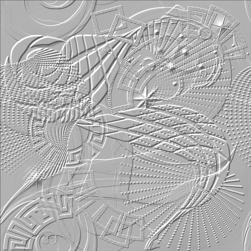 3d Geometric Textured Seamless Pattern. Embossed Grunge Modern White ...