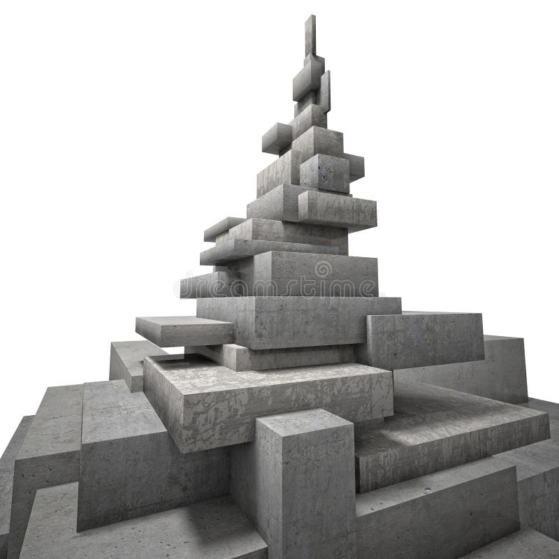 3d geometric tower stock illustration. Illustration of cube - 68618000