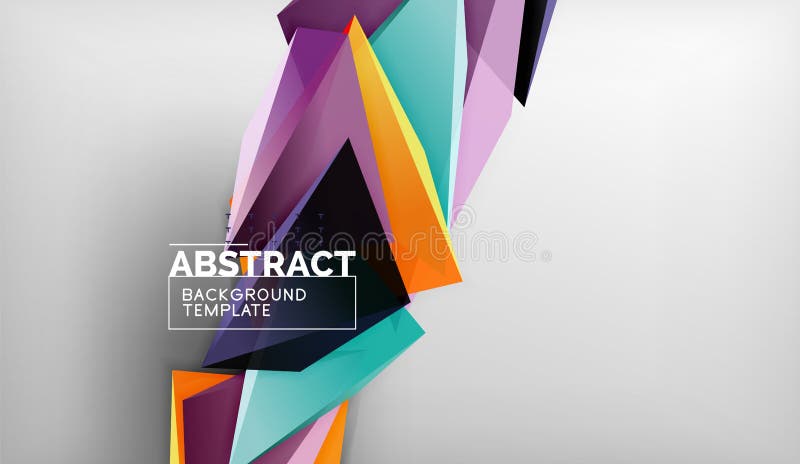 3d Geometric Triangular Shapes Abstract Background, Color Triangles ...