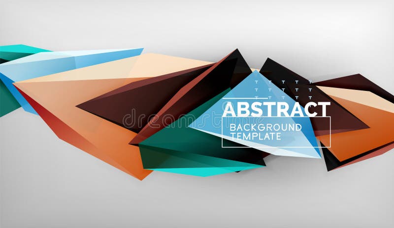 3d Geometric Triangular Shapes Abstract Background, Color Triangles ...