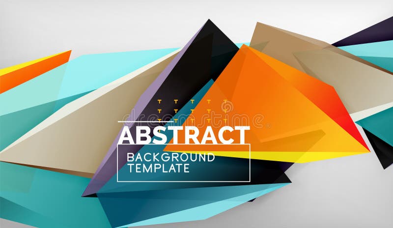 3d Geometric Triangular Shapes Abstract Background, Color Triangles ...
